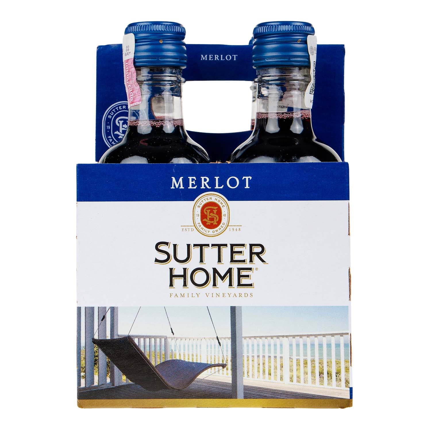 Vino Tinto Sutter Home Merlot Cuatripack 187 ml | Antzara Gourmet